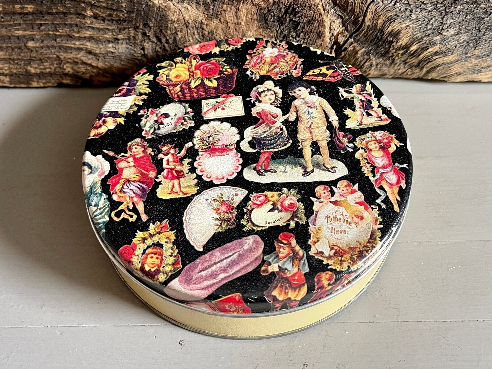 Vintage Wang International Tin 6.5 Beige and Black Tin - Etsy