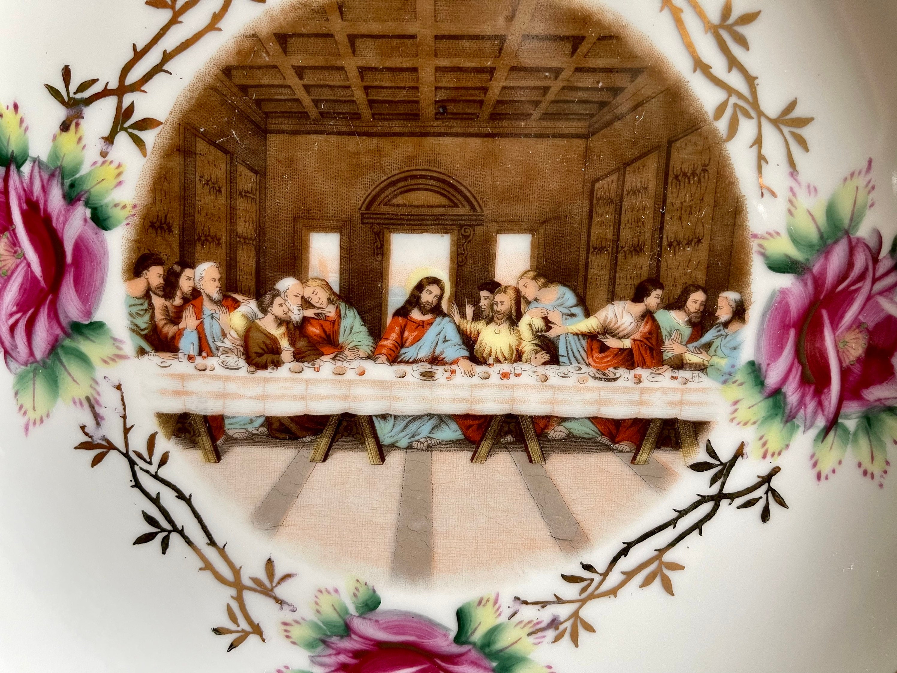 Vintage the Last Supper Plate Jesus at Table Plate - Etsy