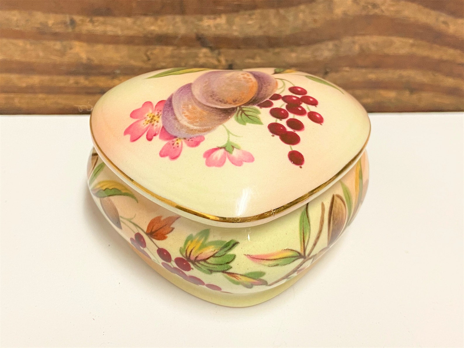 Vintage Royal Worcester Spode Trinket Box Fruit and Floral - Etsy