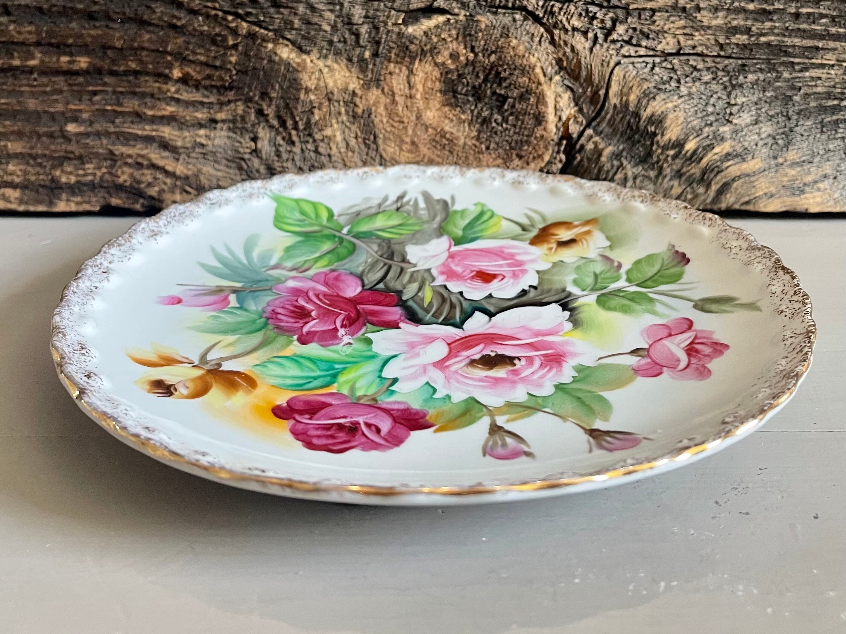 Vintage Decorative Wall Plate Floral Plate Vintage Flower - Etsy