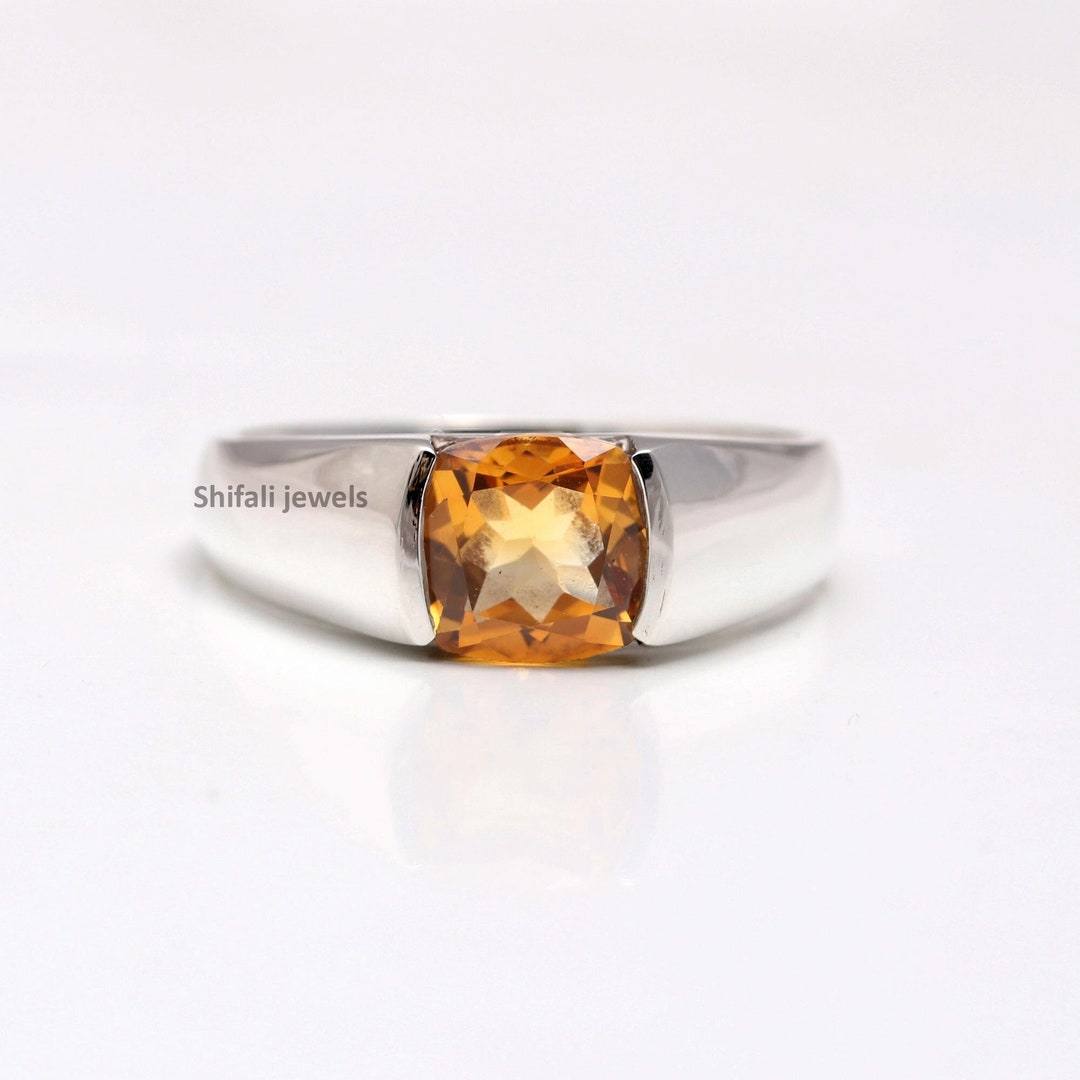 Citrine Ring for Men /citrine Ring/ Unisex Ring/ Signet Ring/ Citrine ...