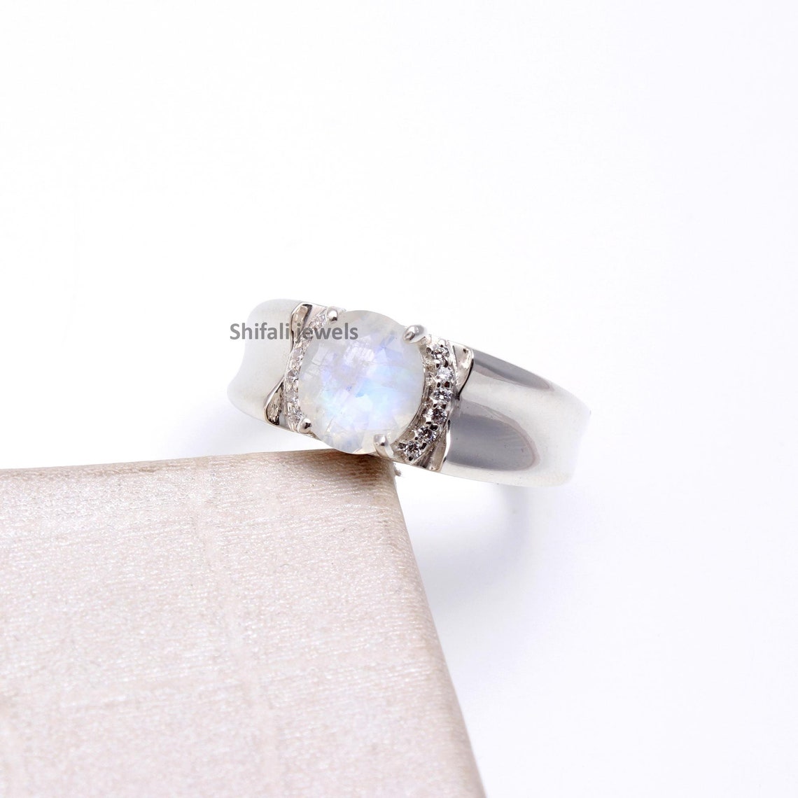 Natural Rainbow Moonstone Ring for Men / Moonstone Ring/men - Etsy
