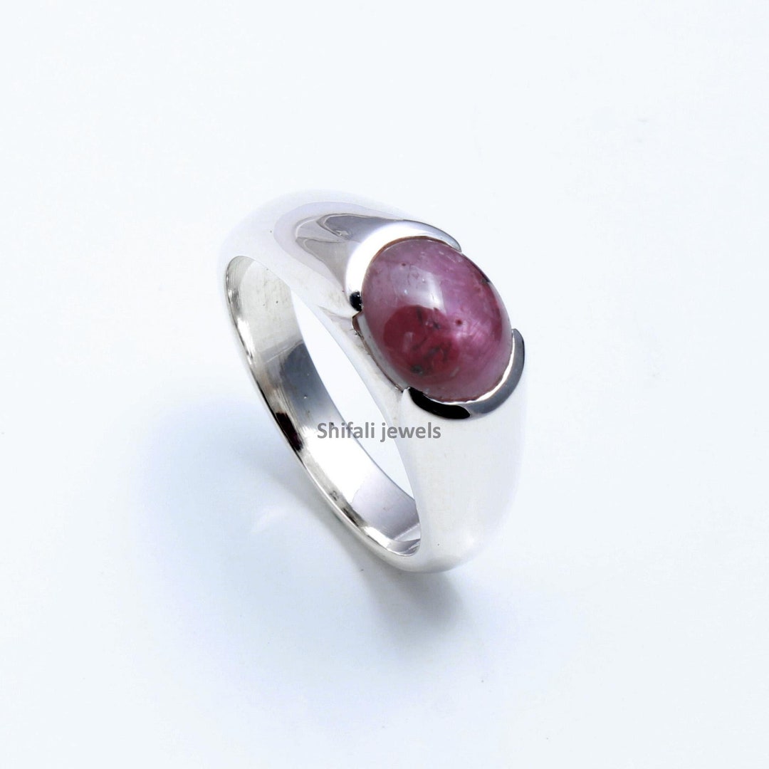 Sterling Silver Star Ruby Ring for Men , Ruby Statement Ring, Real Ruby Ring,natural Star Ruby ...