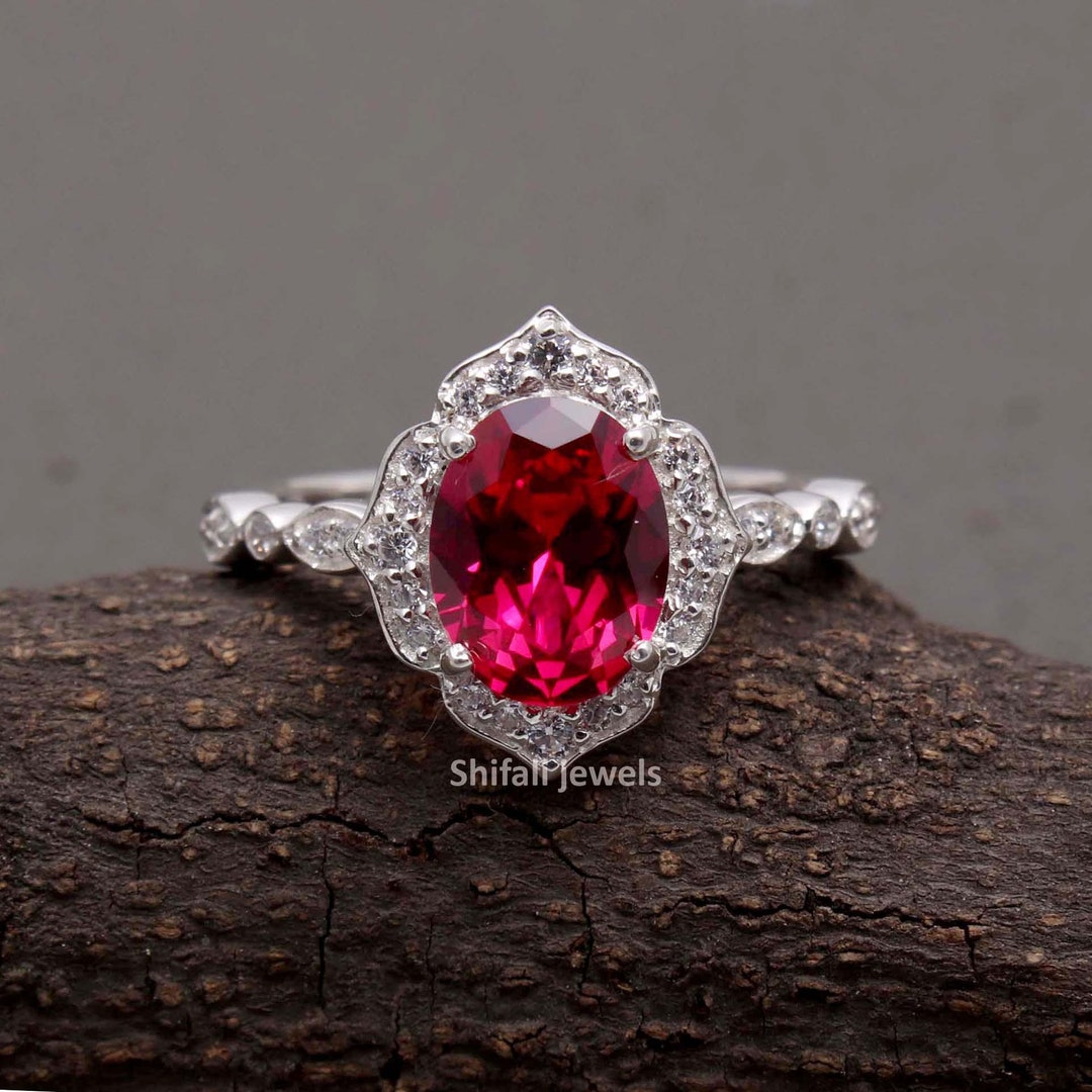 Ruby Ring lab Ruby for Women .ring Jewelry From India/ Ruby - Etsy