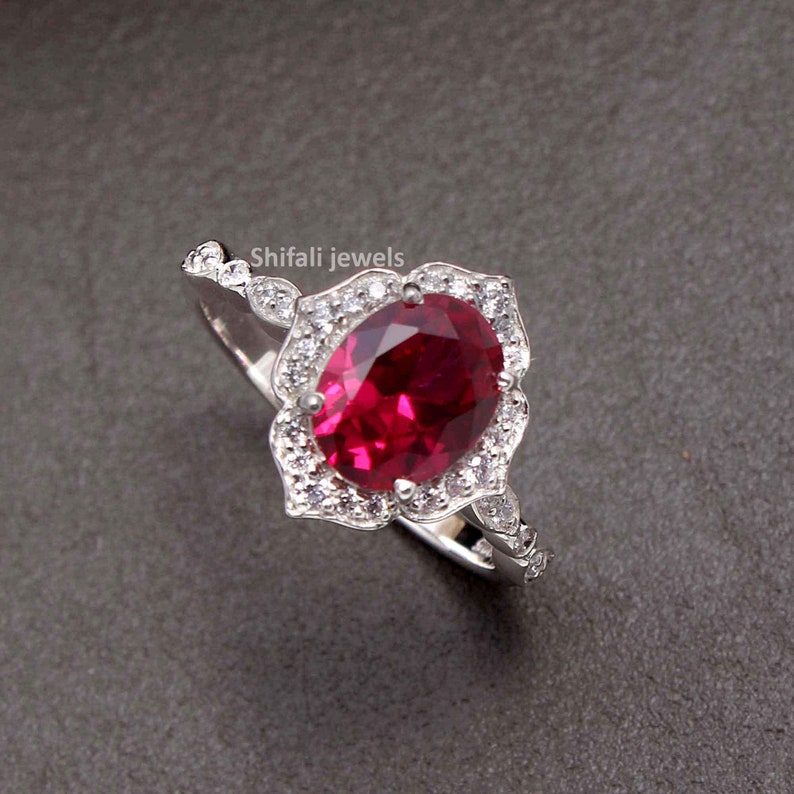 Ruby Ring lab Ruby for Women .ring Jewelry From India/ Ruby - Etsy