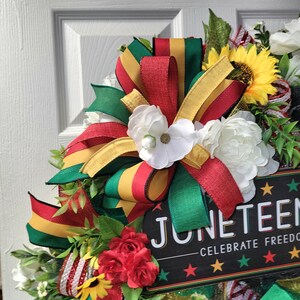 Juneteenth Wreath: Patriotic Sunflower & Peony Decor - Etsy
