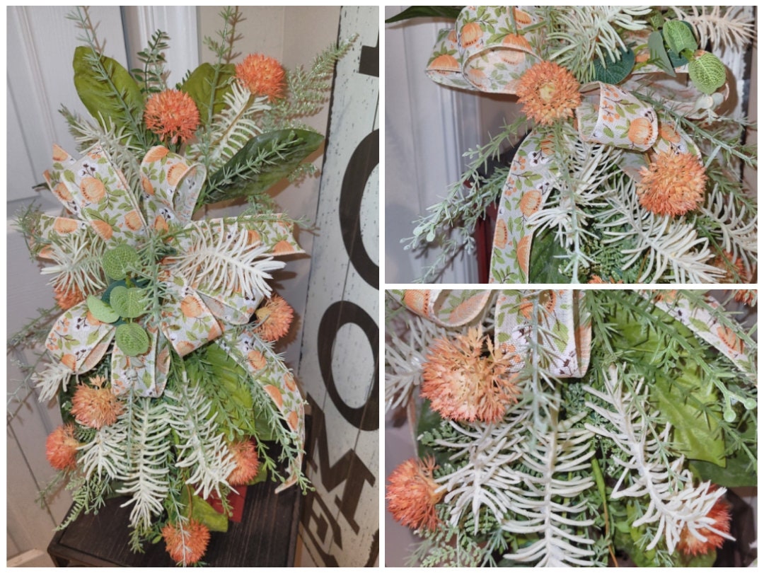 Summer Peach Lantern Swag, Peach Allium Lantern Topper, Lantern ...