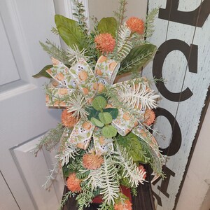 Summer Peach Lantern Swag, Peach Allium Lantern Topper, Lantern ...