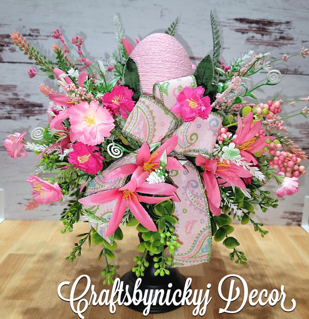 Easter Candlestick Arrangement, Easter Egg Candlestick, Easter ...