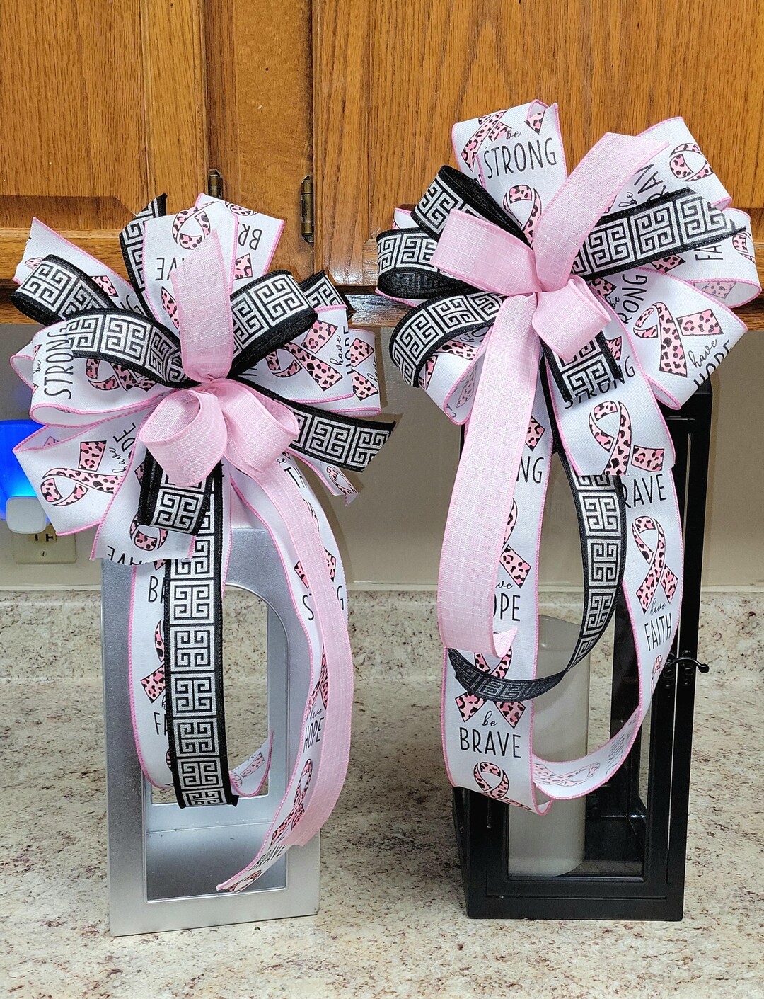 Breast Cancer Survivor Bow, Breast Cancer Awareness Lantern and Mailbox ...