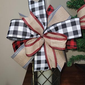 Christmas Buffalo Plaid Tree Topper, Buffalo Plaid Merry Christmas Tree ...