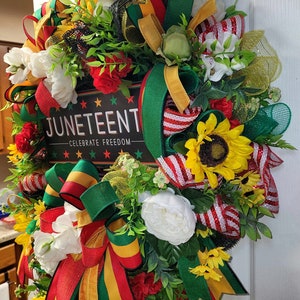 Juneteenth Wreath, Celebrate Juneteenth Wreath, Juneteenth Patriotic ...