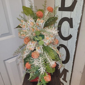 Summer Peach Lantern Swag, Peach Allium Lantern Topper, Lantern ...