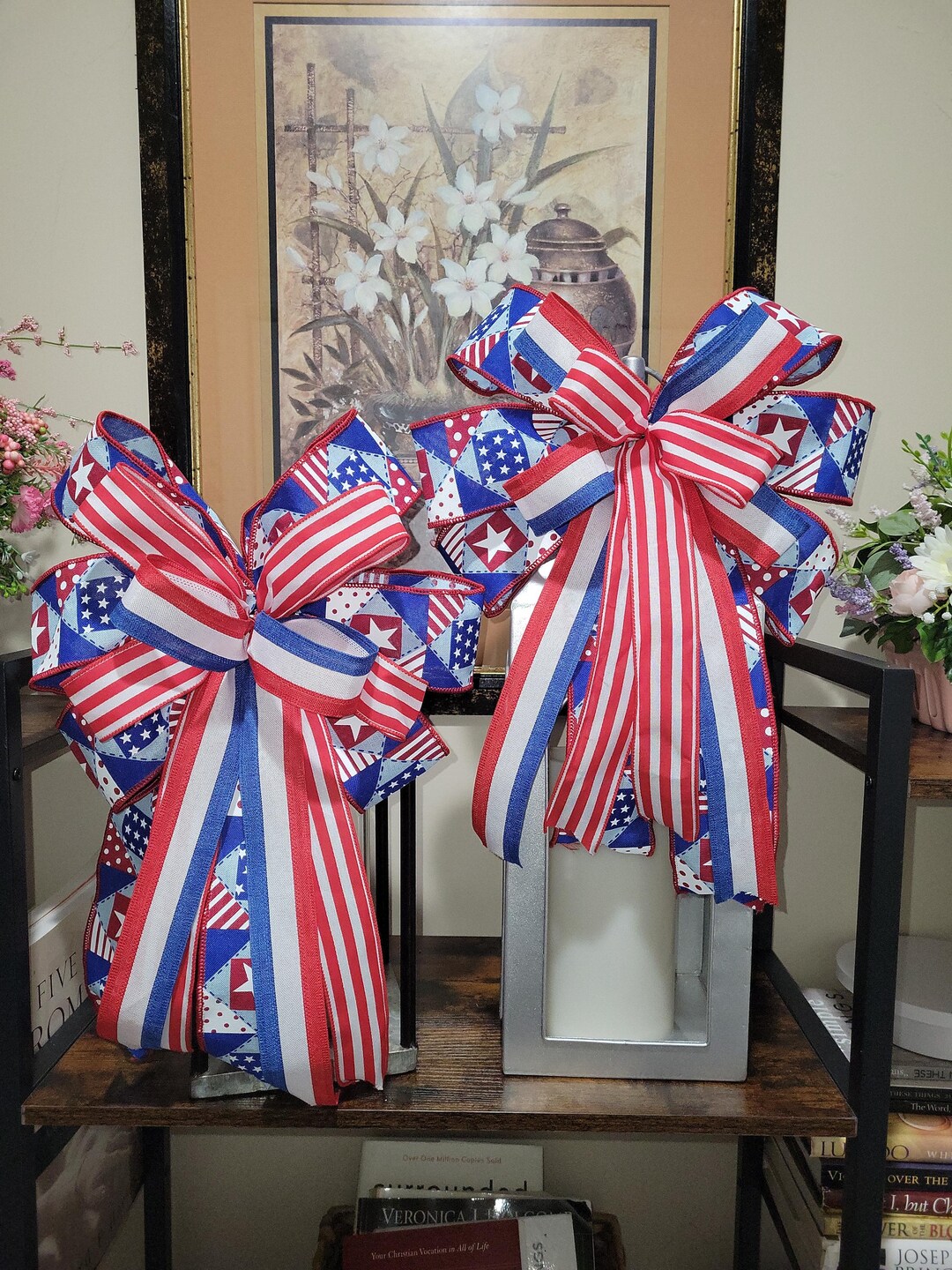 Patriotic Bows, 4th of July Bow, Bows American Theme, Red White Blue ...