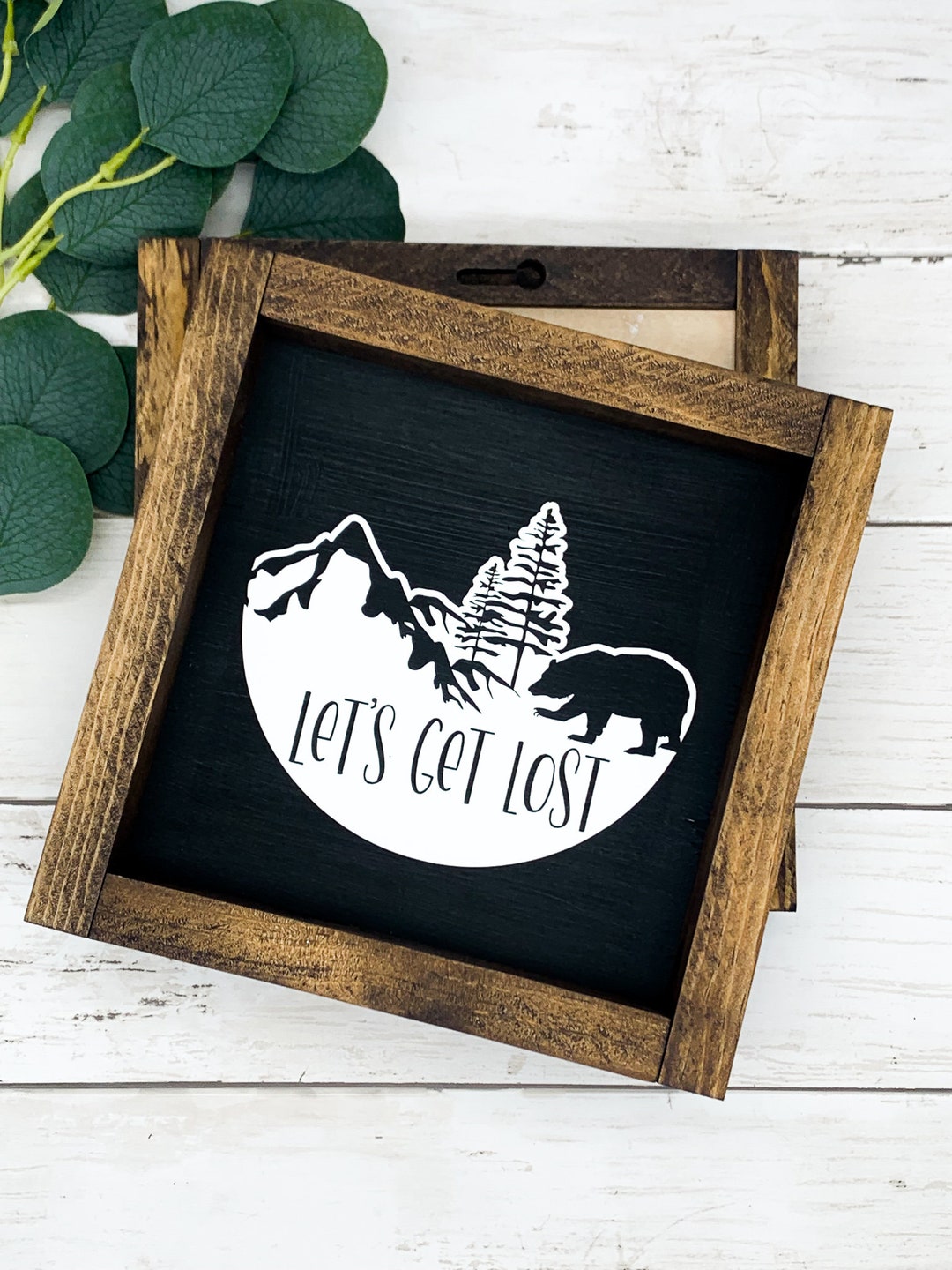 Rustic 'let's Get Lost' Sign: Handmade Pine Framed Art - Etsy