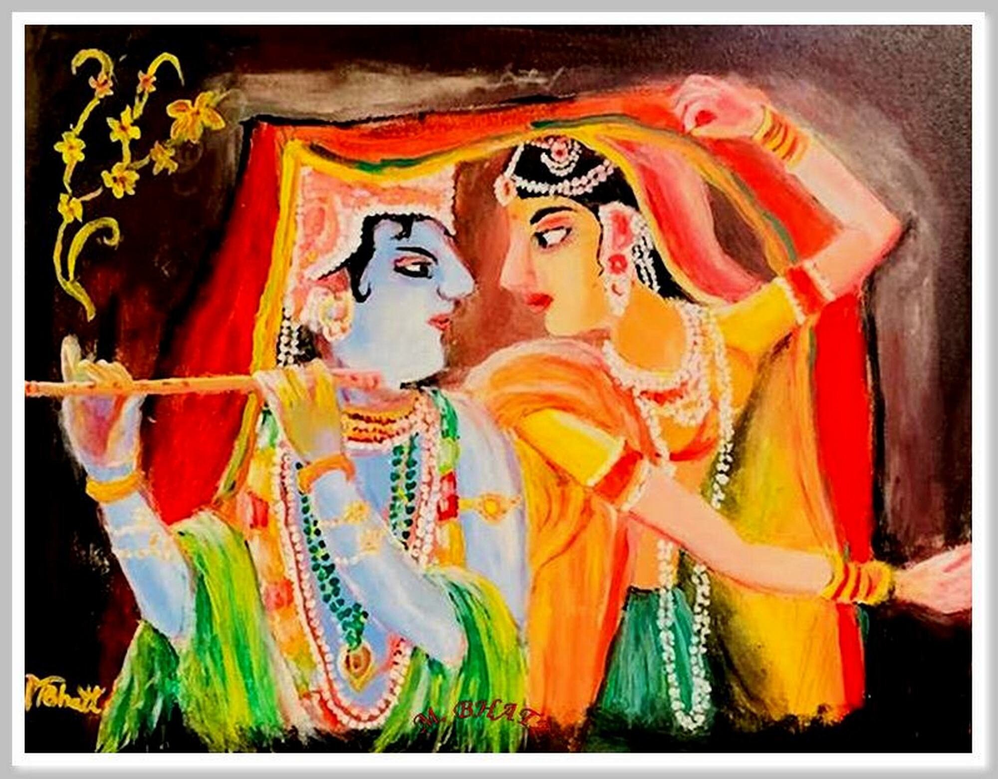 Radhe Govind Acrylic on canvas - Etsy Italia