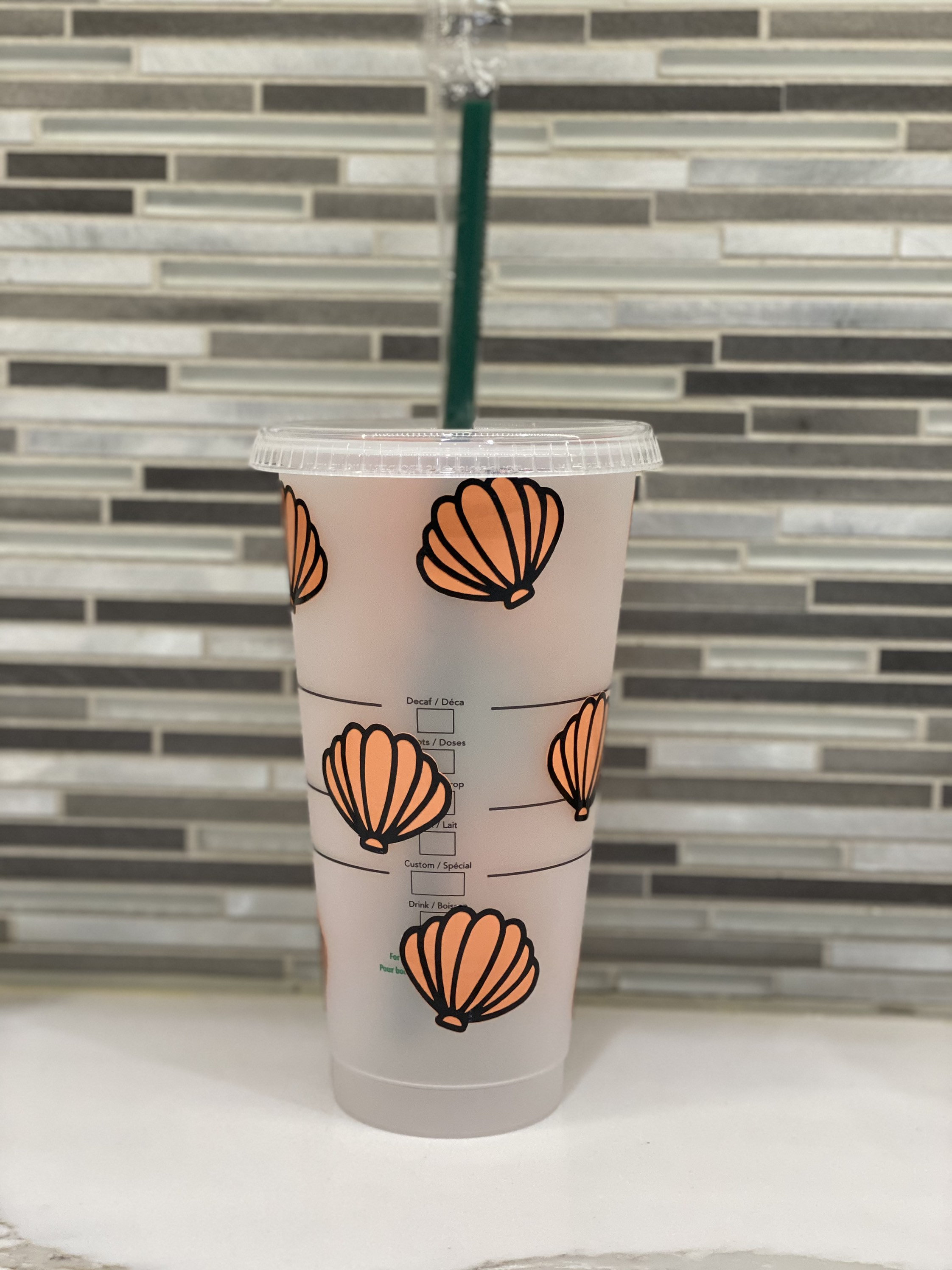SEASHELL STARBUCKS CUP "life's A Beach" | Custom Seashell Cup ...