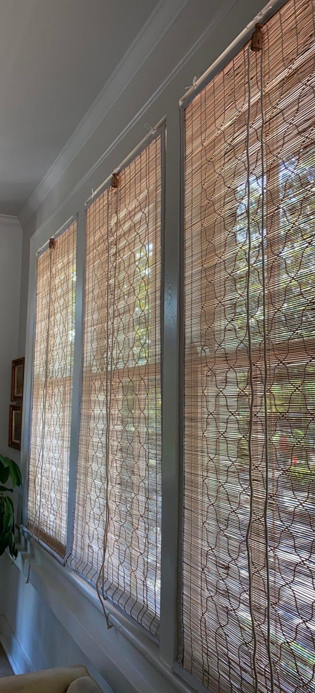White Cross Thread Blind Shade. Heat Protector, Bamboo Curtain - Etsy