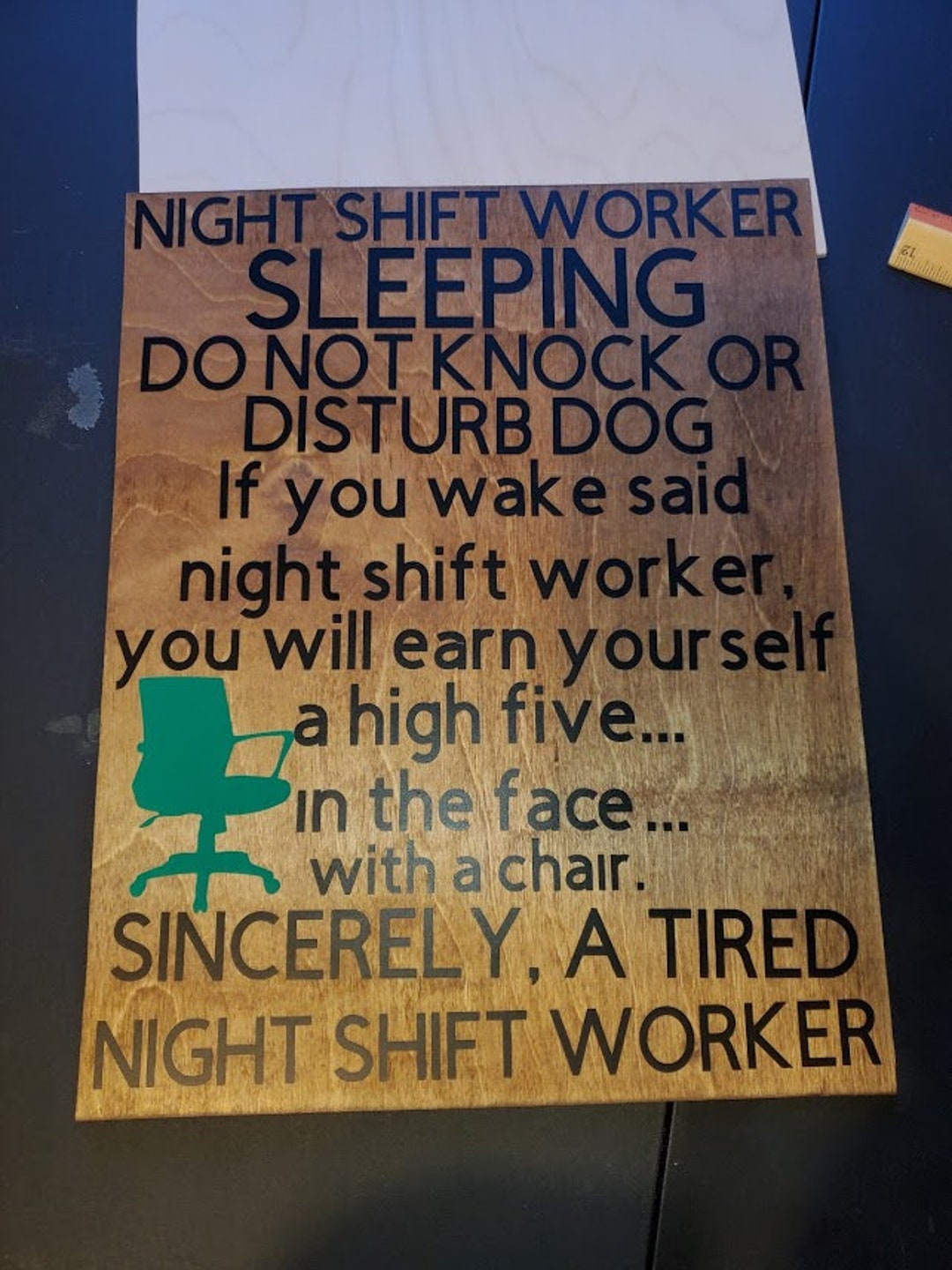Night Shift Worker Sign - Etsy