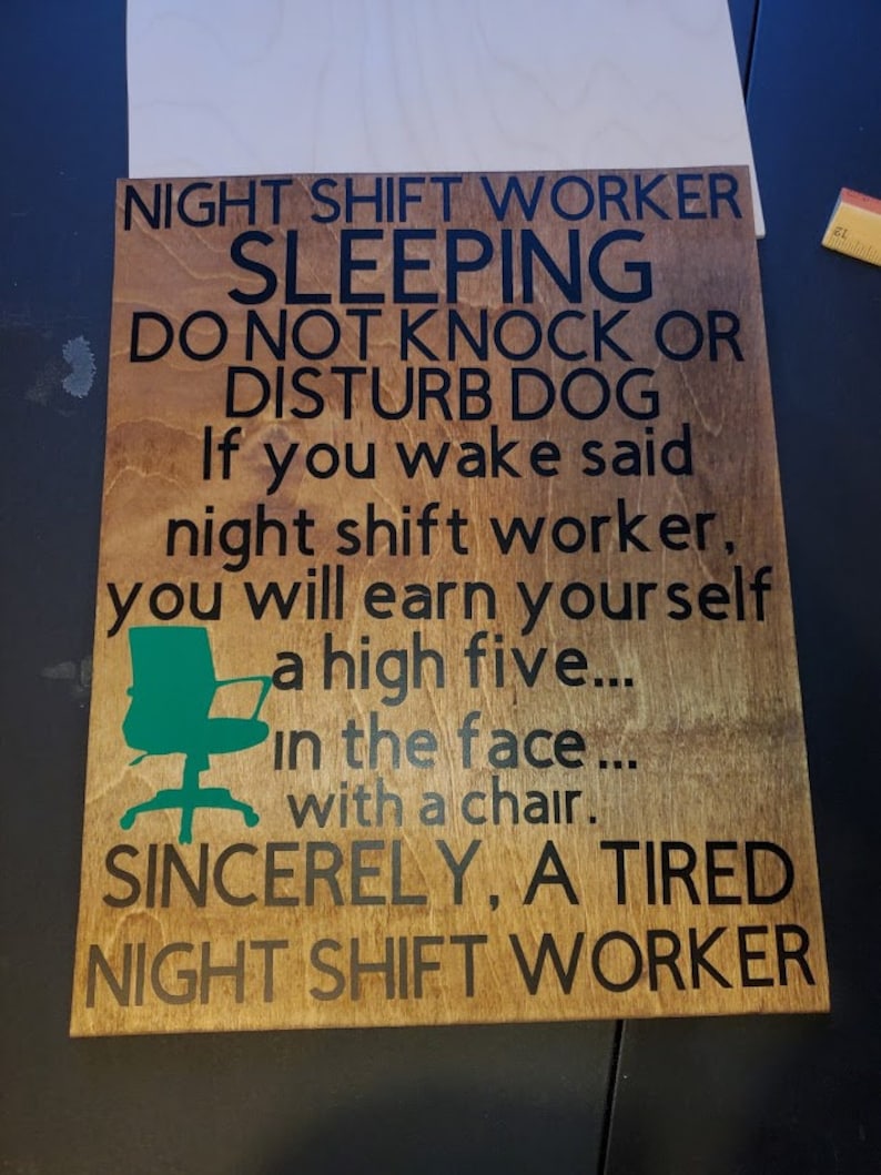 Night Shift Worker Sign - Etsy