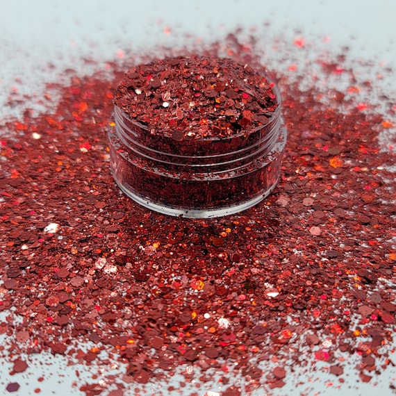 Red Holographic Glitter Mix Red Chunky Mix Glitter Laser | Etsy