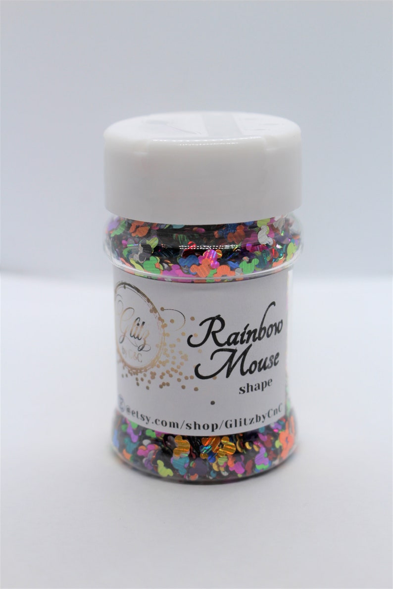 Multicolored Holographic Shape Mouse Head Glitter - Colourful Mix Shape ...