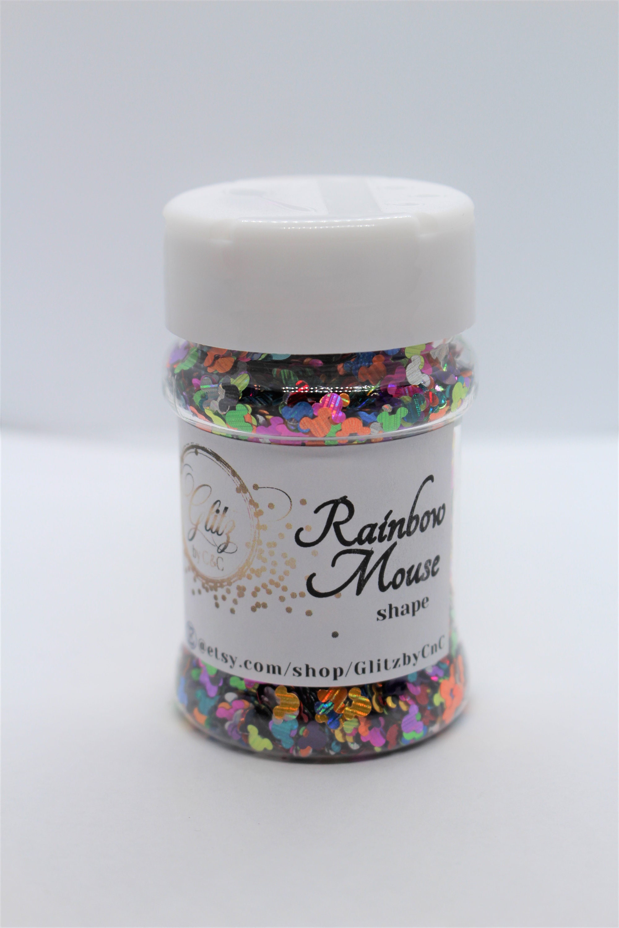 Multicolored Holographic Shape Mouse Head Glitter - Colourful Mix Shape ...