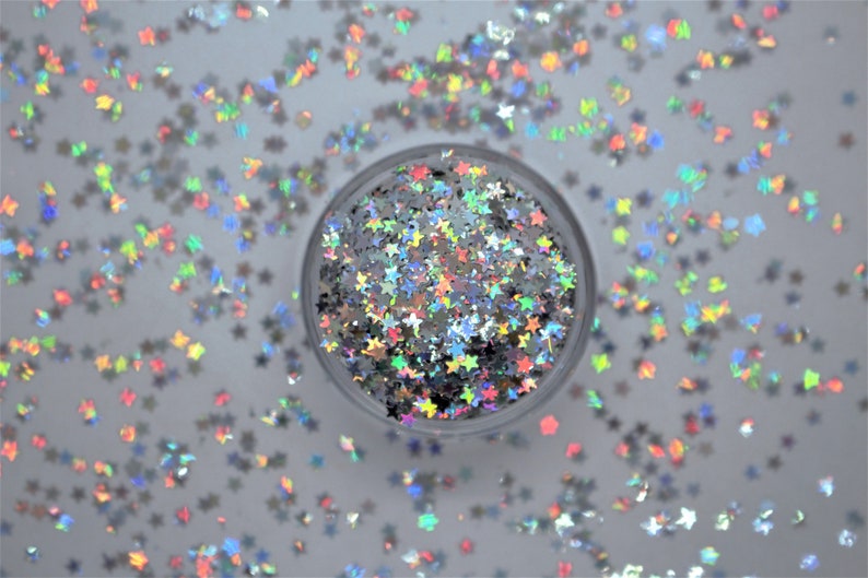 Holographic Star Shape Glitter Star Glitter Star Shape | Etsy