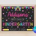 Editable Kindergarten First Day of School Poster, Eras Back to School ...