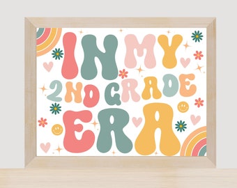 2nd Grade First Day of School Printable Sign, 2nd Grade Back to School ...