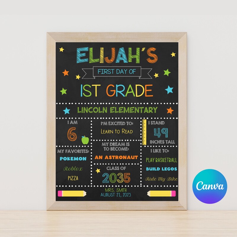 Editable School Sign - Etsy