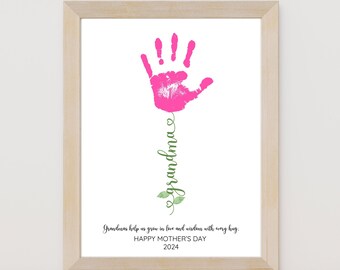 Mother's Day Printable Handprint Craft DIY for Mother Grandma From 3 ...