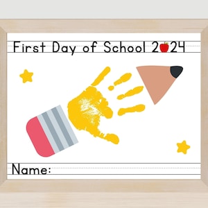 First Day of School Handprint Craft, Back to School Printable, School ...