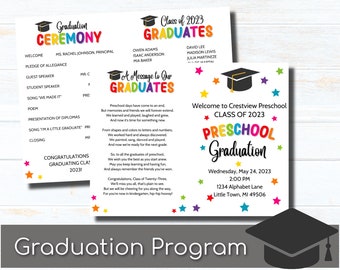Preschool Graduation, Editable Preschool Graduation Program, Preschool ...