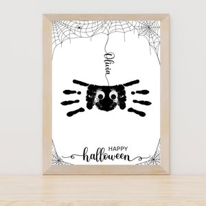 Personalized Spider Web Handprint Craft | Kids Halloween Printable ...