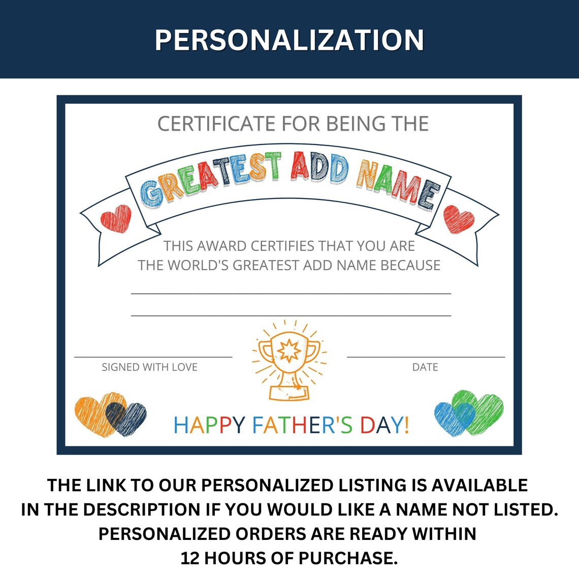Printable Greatest Papa Certificate - Instant Download PDF - Father's ...