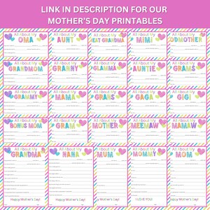 Father's Day Gift All About My Pop Pop Printable, Birthday Gift for ...