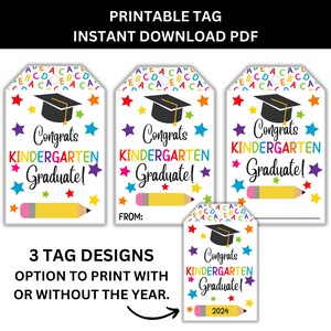 Kindergarten Graduation Gift Tags, Graduation Party Favors, Student ...