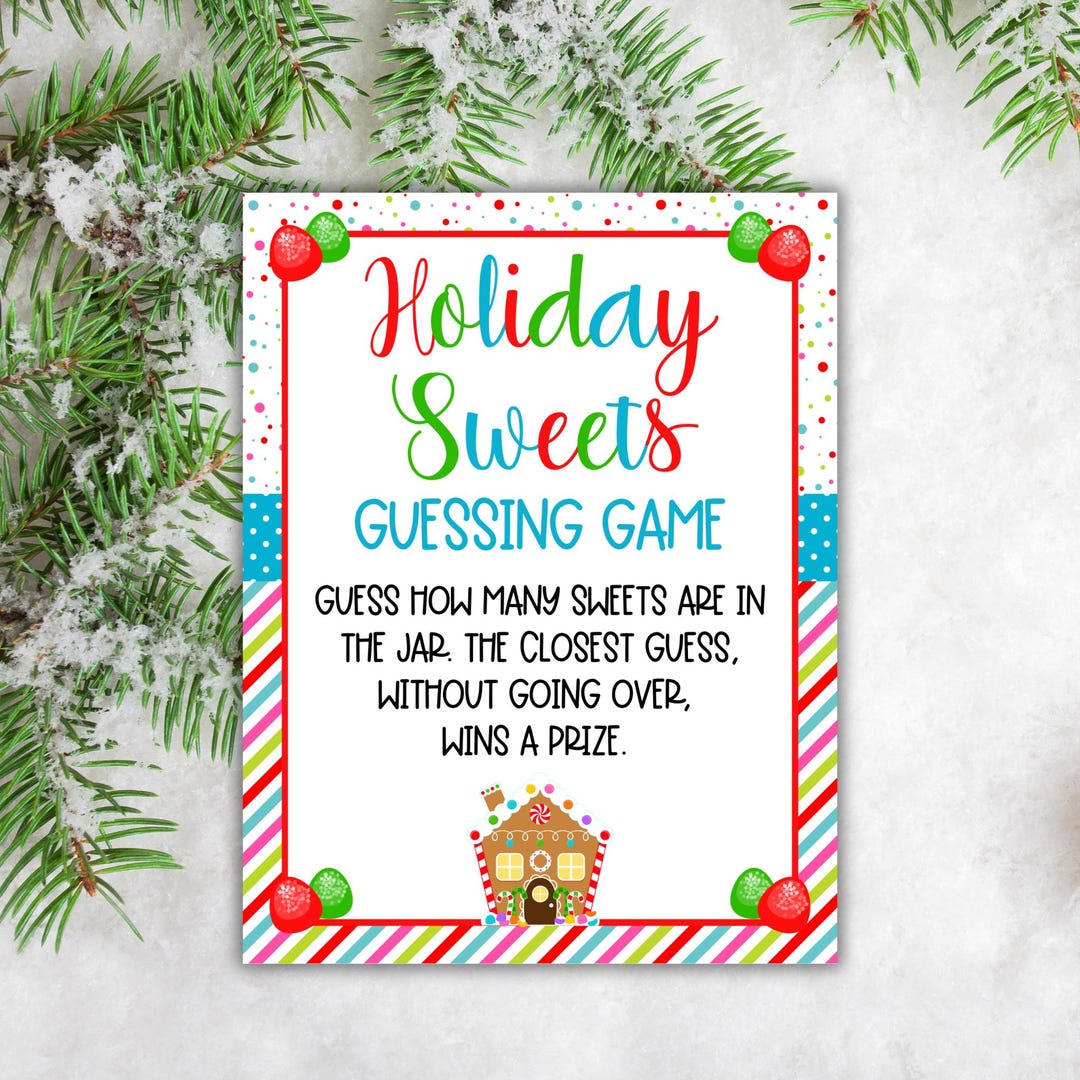 Holiday Sweets Guessing Game Printable | Christmas Party Game - Etsy
