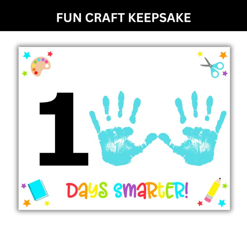 100th Day of School Certificate and Handprint Craft - 100 Days Smarter ...