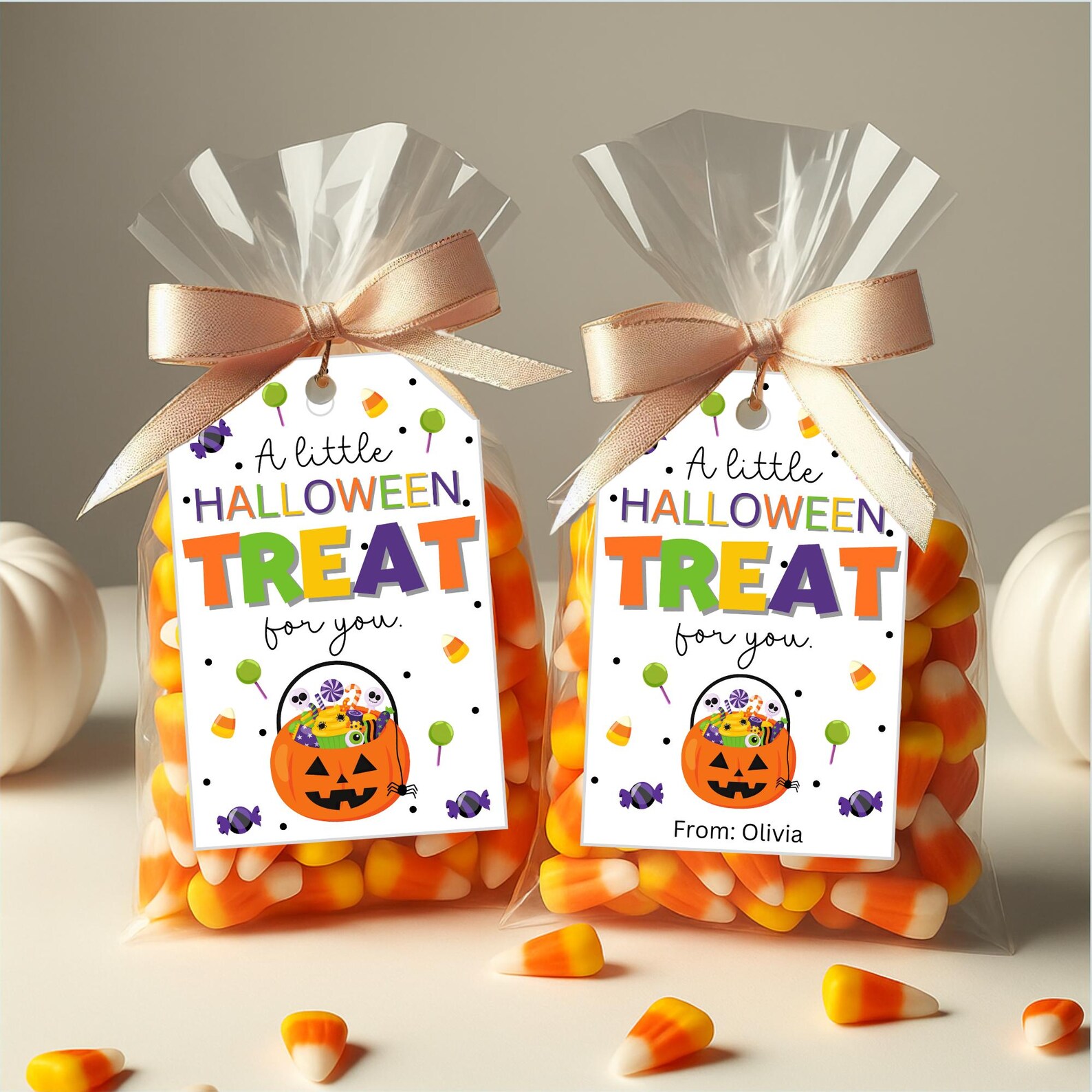 Editable Halloween Treat Tag: Printable Gift Tags (PDF & Canva) - Etsy