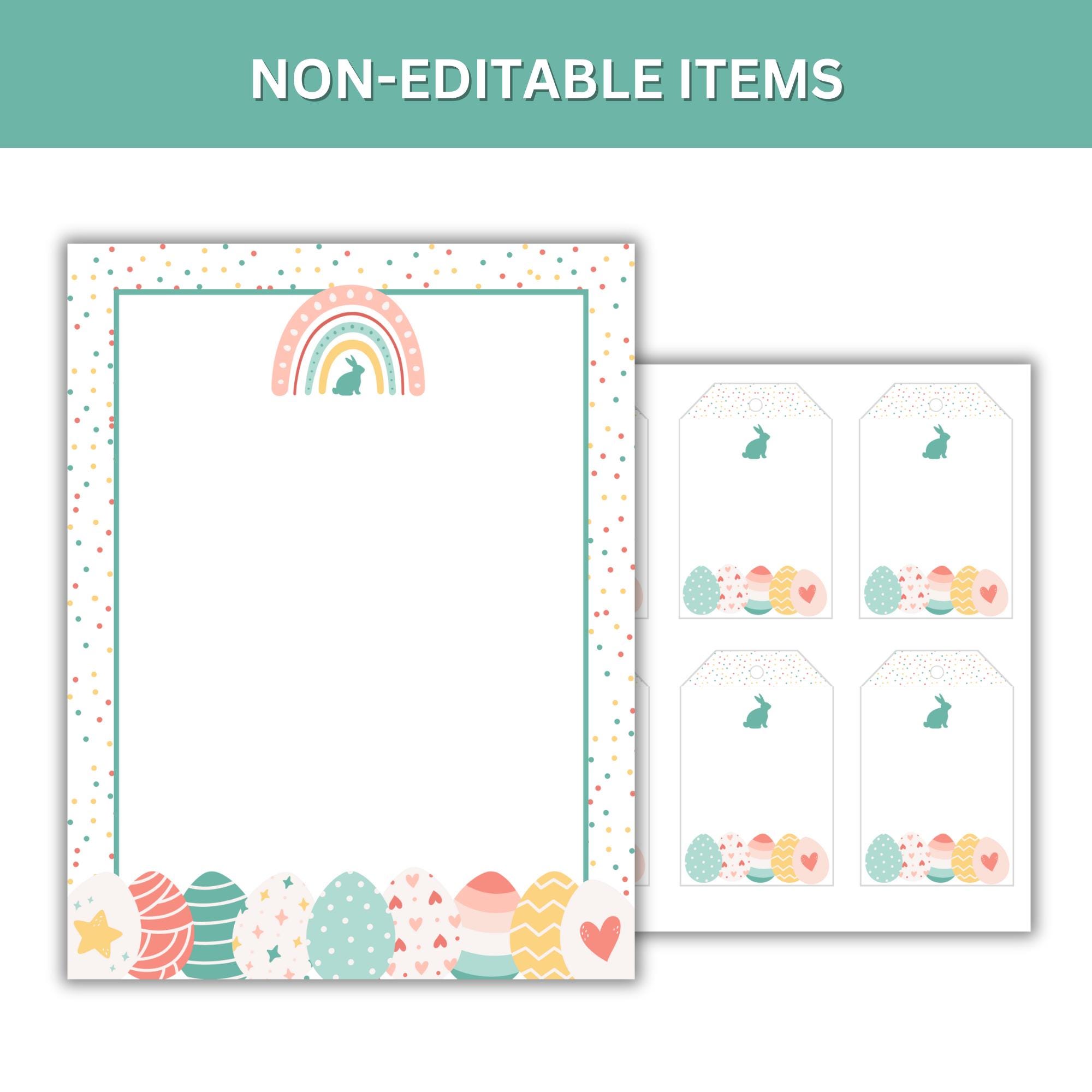Easter Bunny Letter & Gift Tag: Printable Canva Template (PDF) - Etsy
