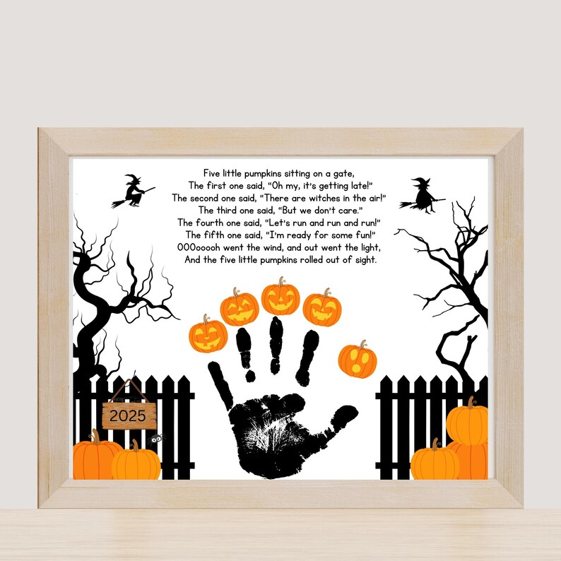 Five Little Pumpkins Handprint Craft, Kids Halloween Halloween Poem ...