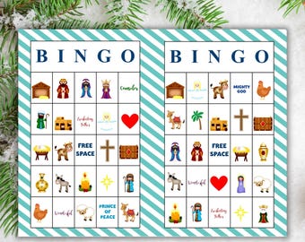 Printable Nativity Bingo Board for Kids and Teens for Sunday School ...