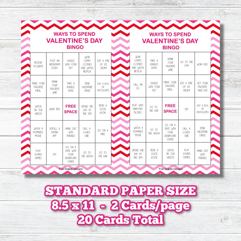 Printable Valentine's Day Bingo Valentines Bingo - Etsy