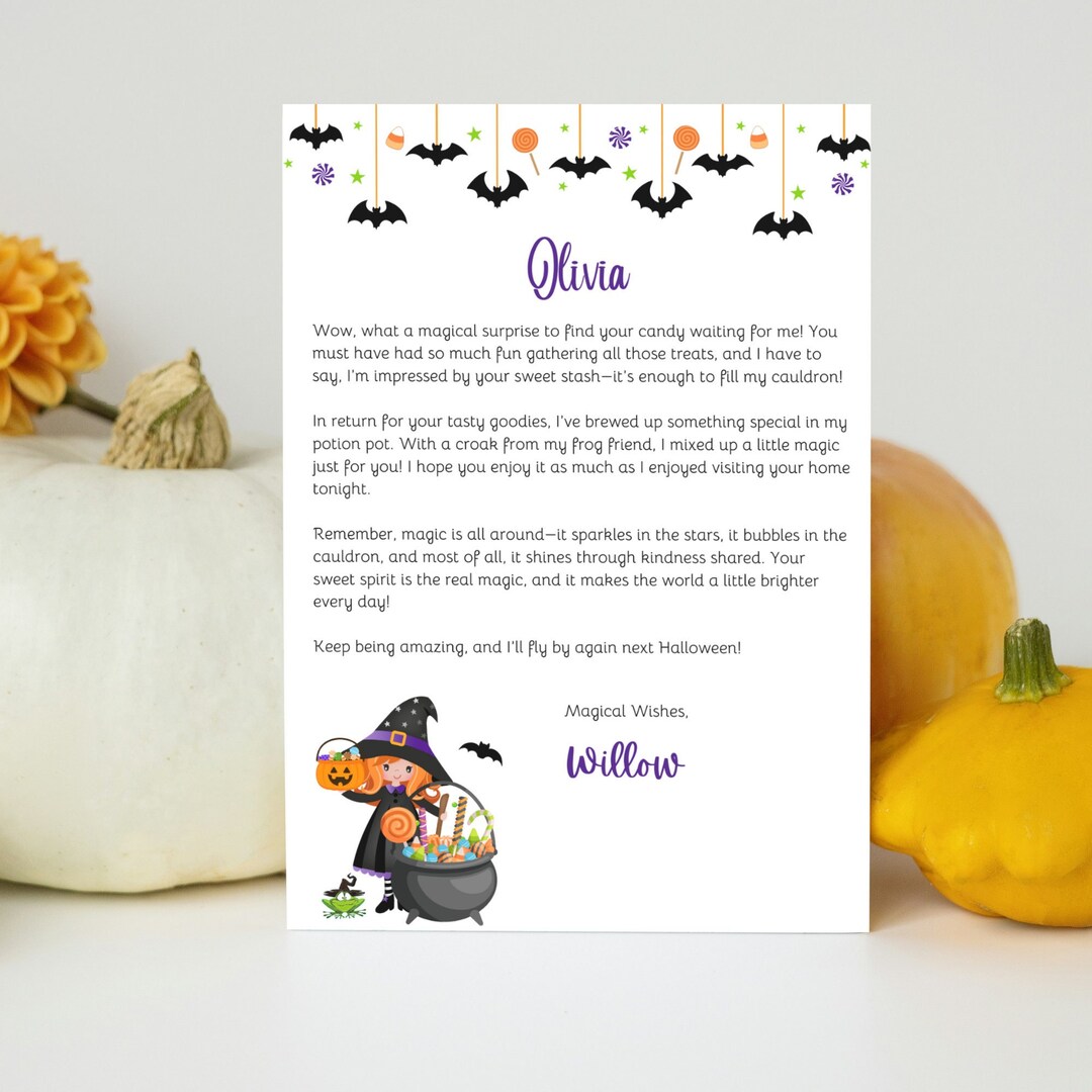Editable Letter From the Witch - Halloween Tradition Printable PDF ...