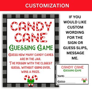 Candy Cane Guessing Game Printable | Christmas Party Game - Etsy
