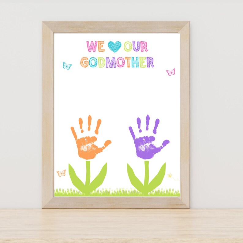 Godmother Gift - Godparents Day, I Love My Godmother Handprint Flower ...