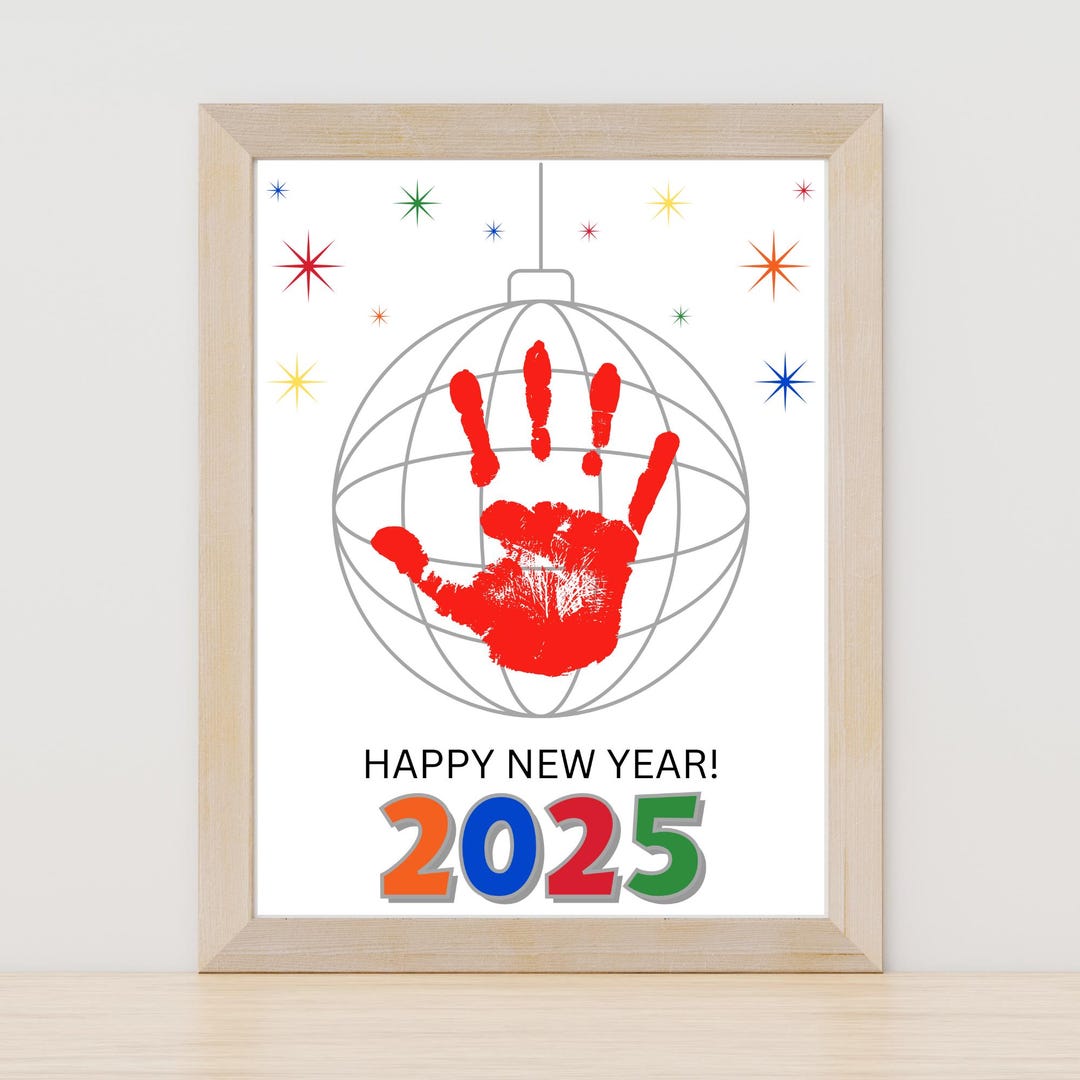 2025 New Year Handprint Craft Printable, New Year Keepsake Craft, Kids ...
