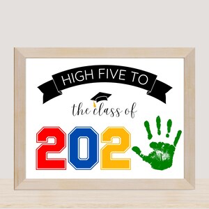Graduation Handprint Printable, High Five Class of 2025 Craft, Editable ...